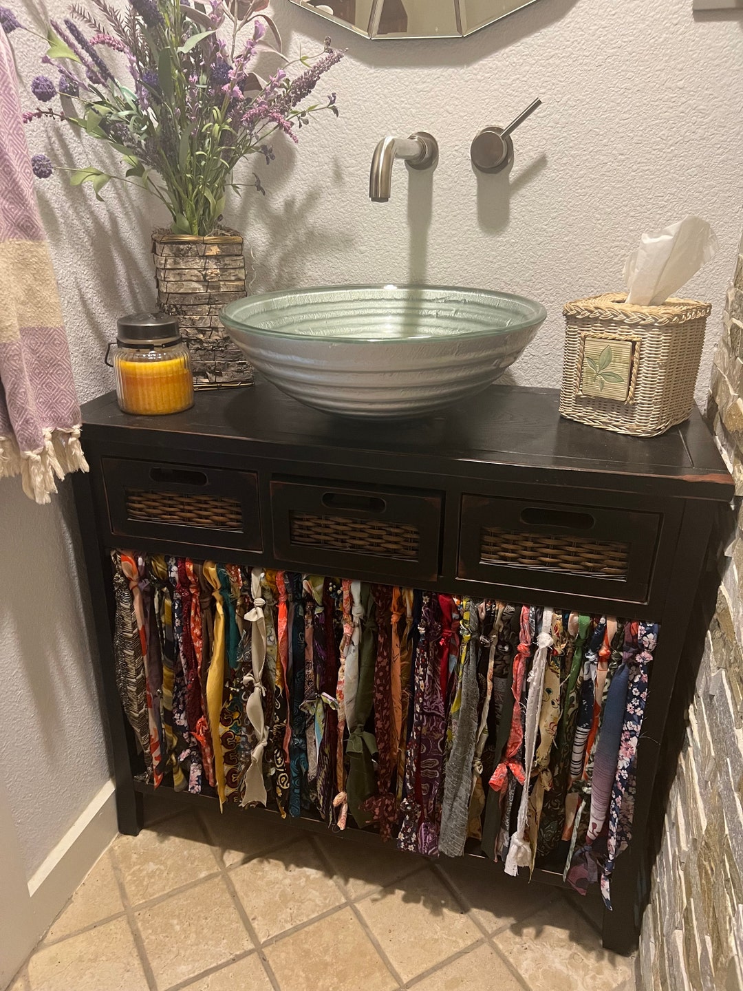 Bathroom Vanity Curtain - Etsy