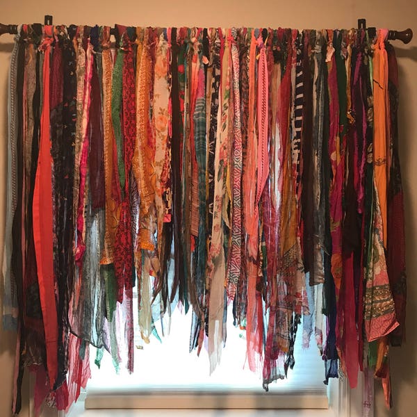 Rag Curtain - Etsy