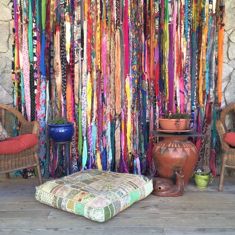 Bohemian Rag Curtains - Etsy