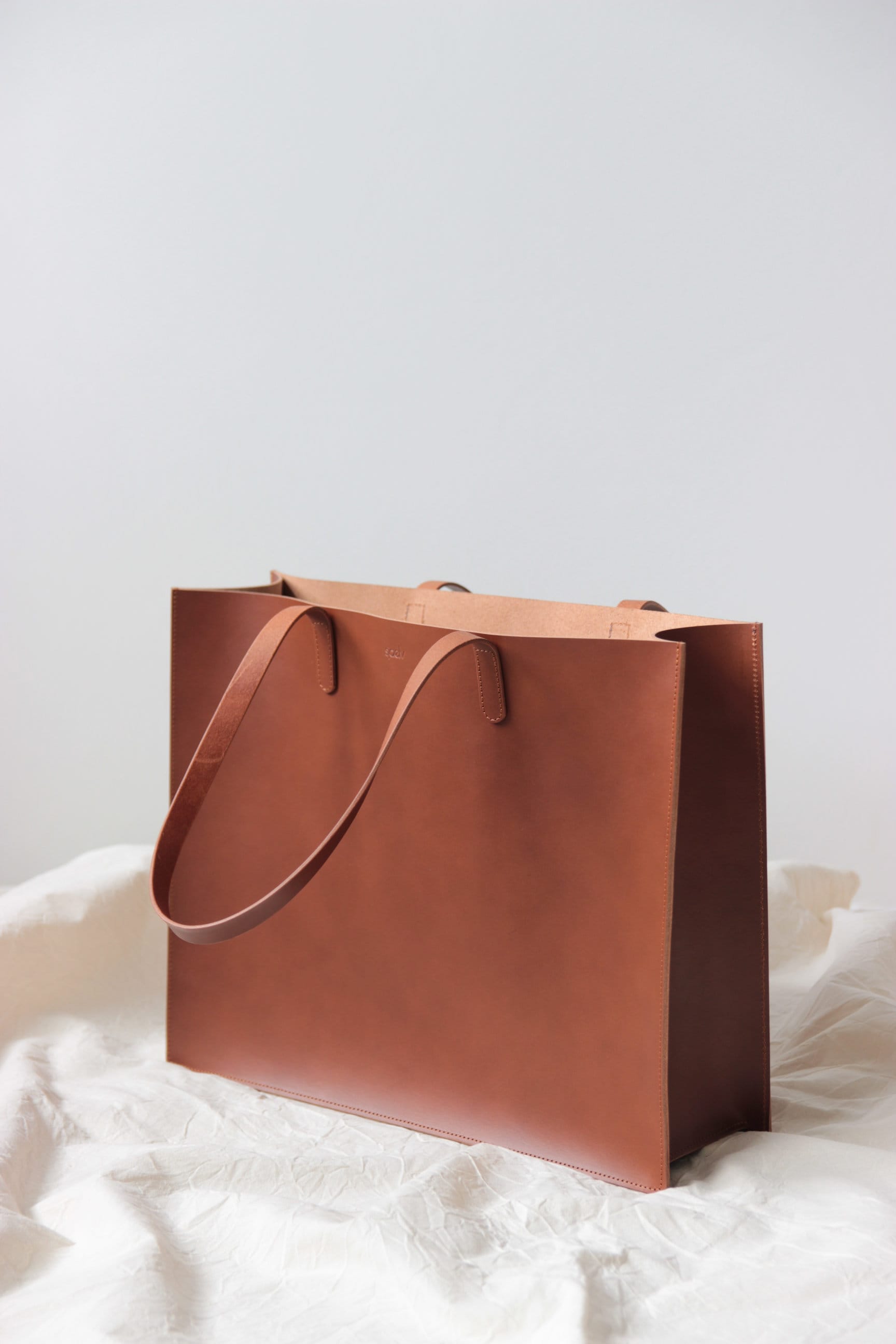 Brown Leather Tote // Leather Tote Bag // Leather Purse // | Etsy