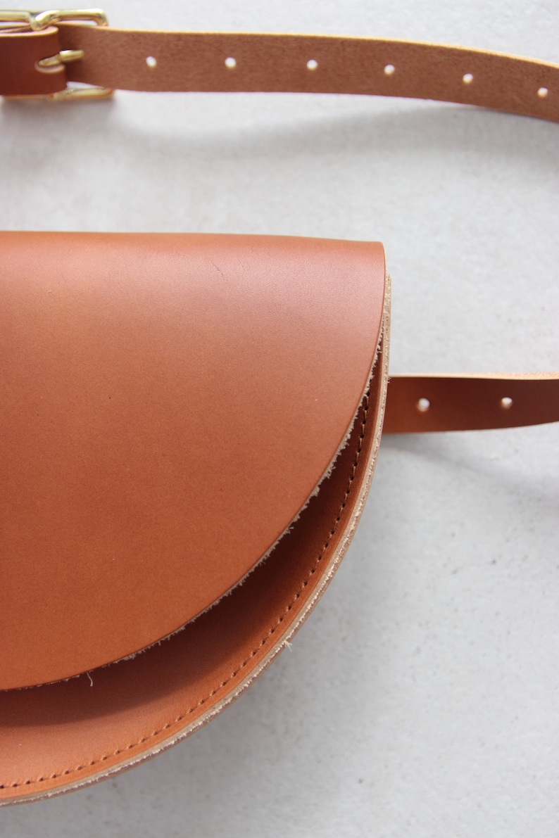 Brown Leather Hip Bag // Leather Waist Bag // Leather Belt Bag - Etsy
