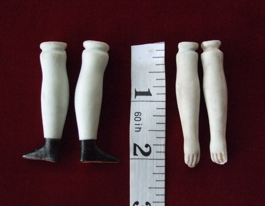 Antique Doll LEGS With Blue Bows, Parts for Porcelain Bisque Parian ...