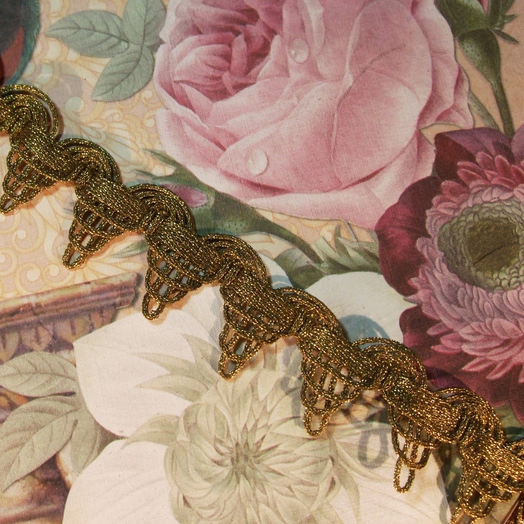 Antique HEAVY Gold Metal Trim of Very High Metal Content, Brocade ...