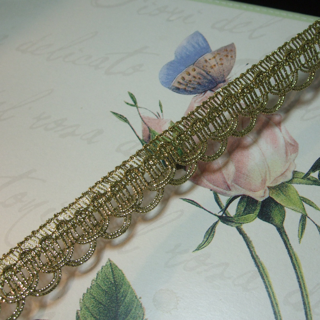 Vintage Antique Gold Metallic Metal Lace Trim Ribbon of Double - Etsy