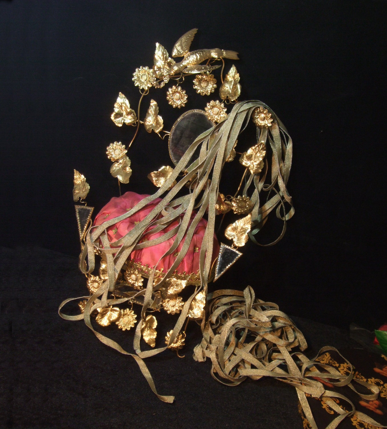 Antique Haevy Gold Metal Braid Lace Ribbon Tape Trim Band High Metal ...