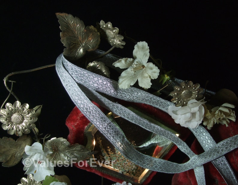 Antique Vintage Silver Metallic Trim Braid Ribbon Tape Band - Etsy
