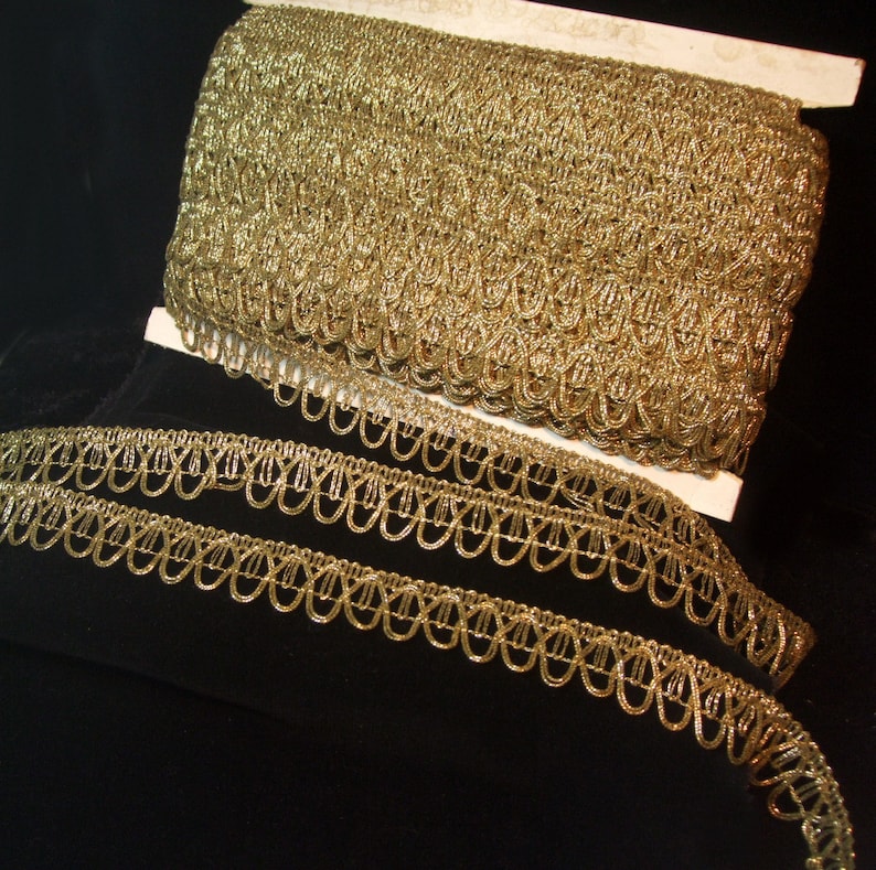 Antique Vintage Gold Metallic Lace Trim Loops in Swag Design - Etsy