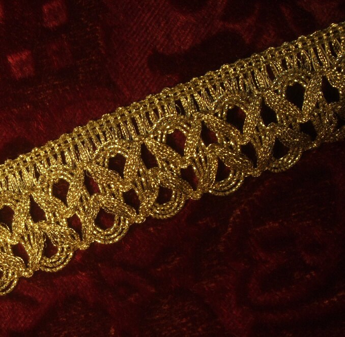 Vintage Gold Metallic Lace Trim Ribbon With Double Row Braid - Etsy