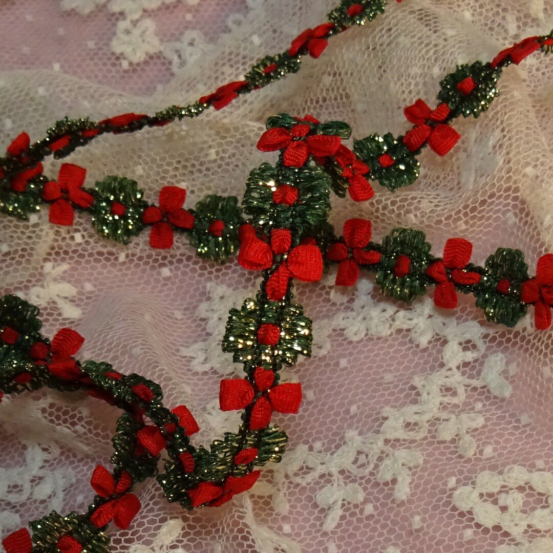 Rococo Rosette Ribbon Lace Trim Ribbonwork, Gold Silver Metallic ...