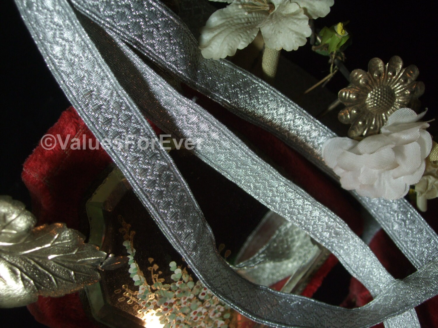 Antique Vintage Silver Metallic Trim Braid Ribbon Tape Band - Etsy