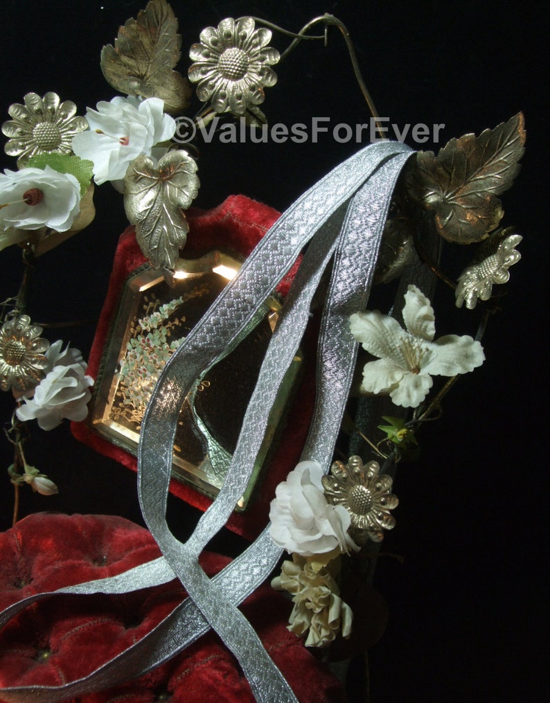 Antique Vintage Silver Metallic Trim Braid Ribbon Tape Band - Etsy