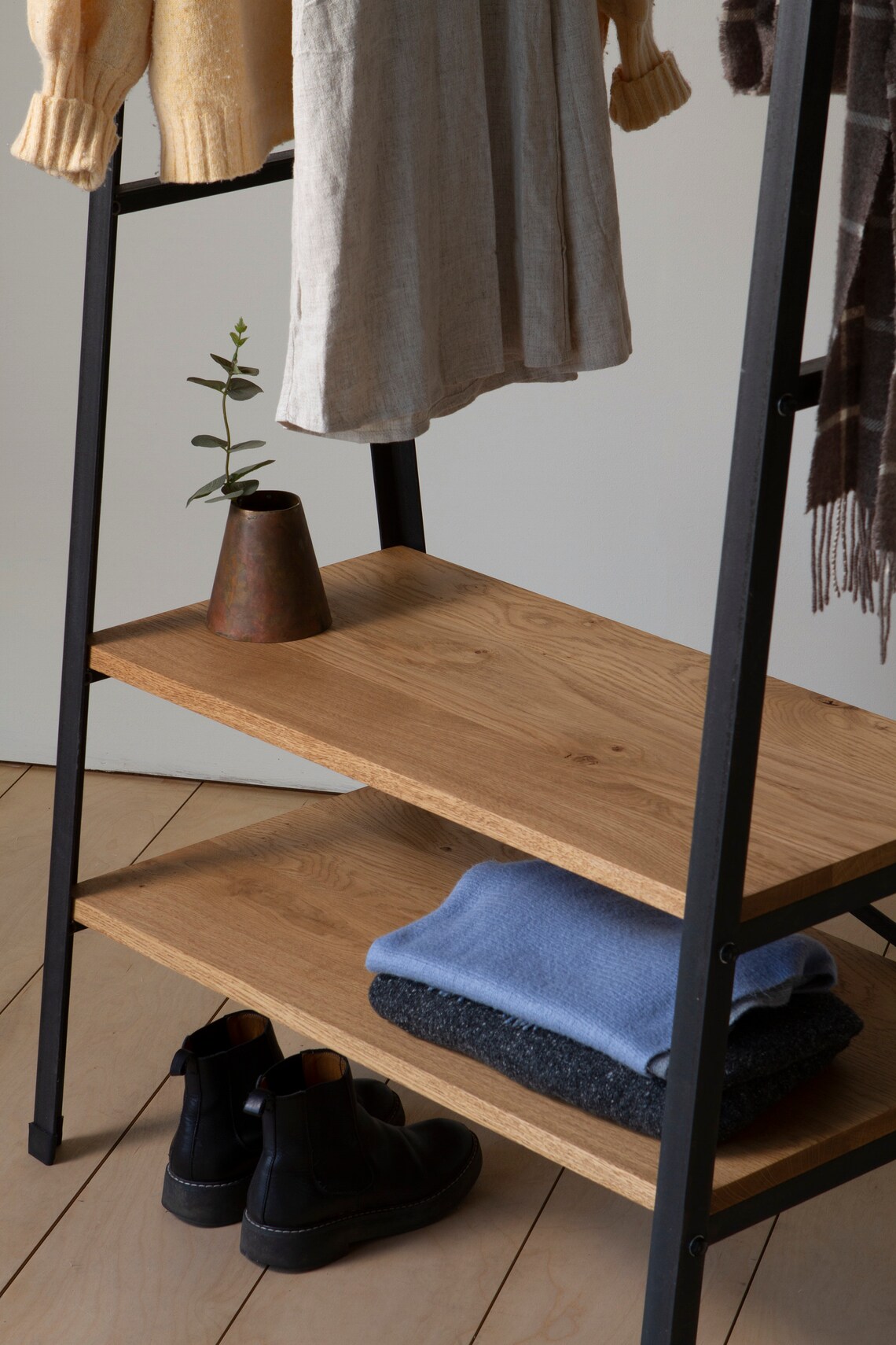 Konk 'simple' Oak Clothes Rail metal Bespoke - Etsy
