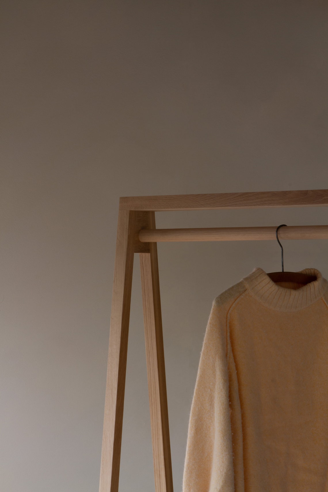 Konk ‖ 'simple' Oak Clothes Rail [wooden] ‖ Bespoke Sizes Available ...