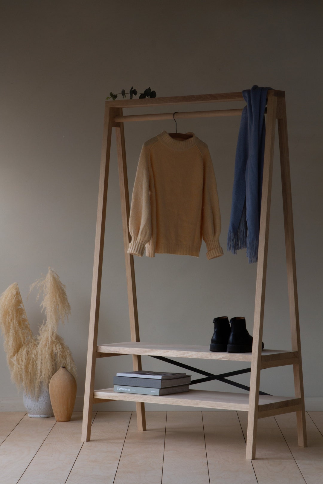 Konk ‖ 'simple' Oak Clothes Rail [wooden] ‖ Bespoke Sizes Available ...