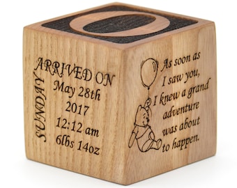 Personalized Baby Block Wooden Baby Boy Girl Gift Blocks Baby's First ...