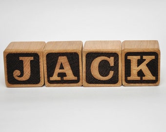 2.5 Personalized Wooden Name Blocks Natural | Etsy