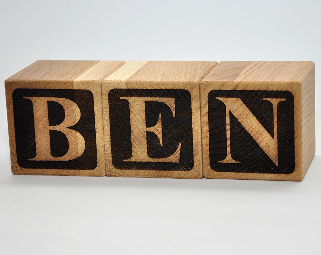 2" Personalized Wooden Name Blocks, Natural Personalized Wooden Toy ...