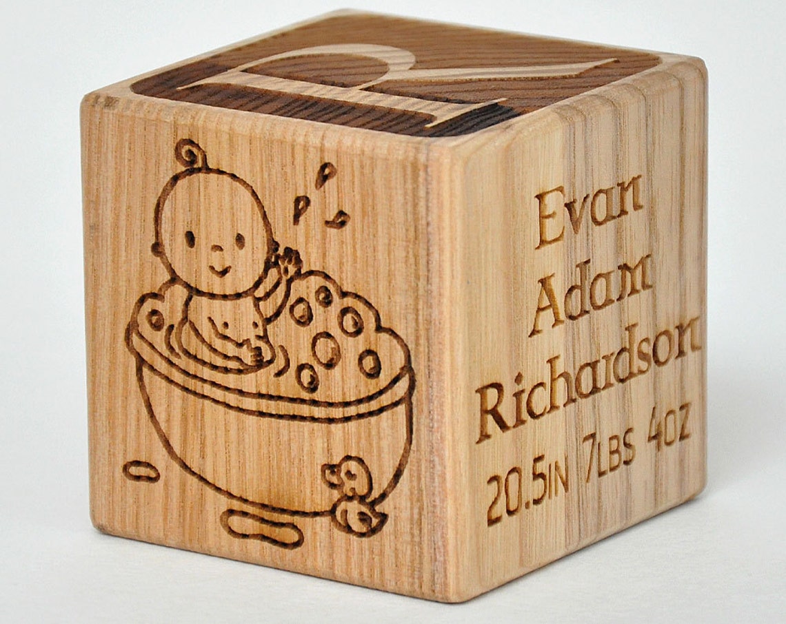 Personalized Baby Block Gift Twins Newborn Adoption Custom New | Etsy