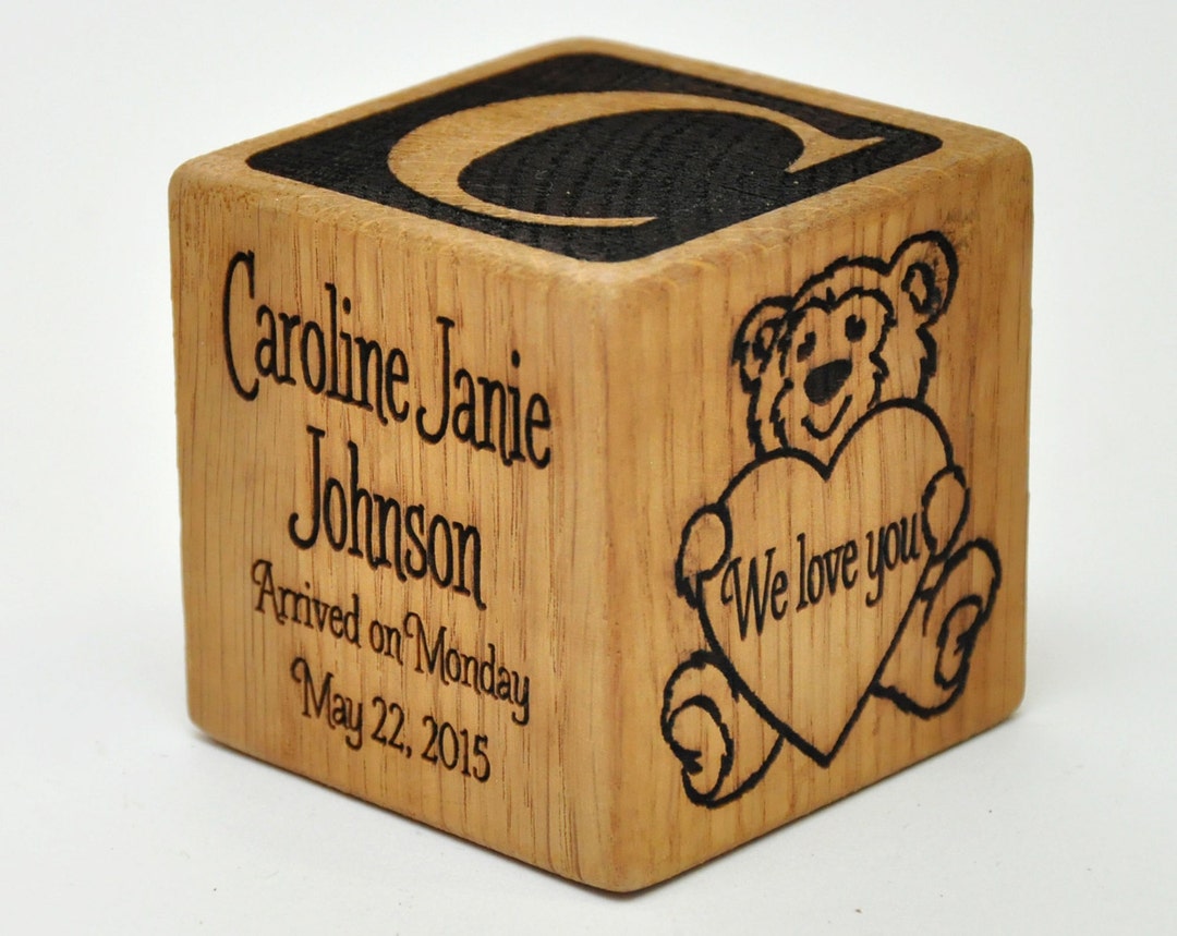 Personalized Baby Block Wooden Baby Boy Girl Gift Blocks Baby's First ...