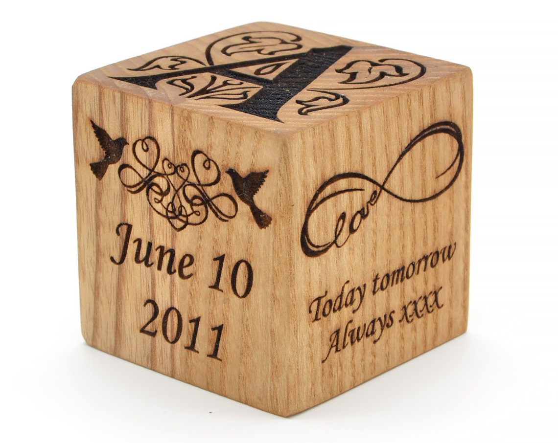 Personalized Anniversary Wooden Block Custom Name Memorial - Etsy