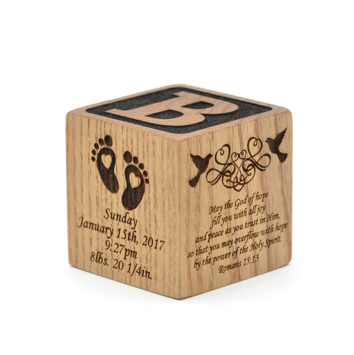 Personalized Baby Block Wooden Baby Block Baby Keepsake - Etsy