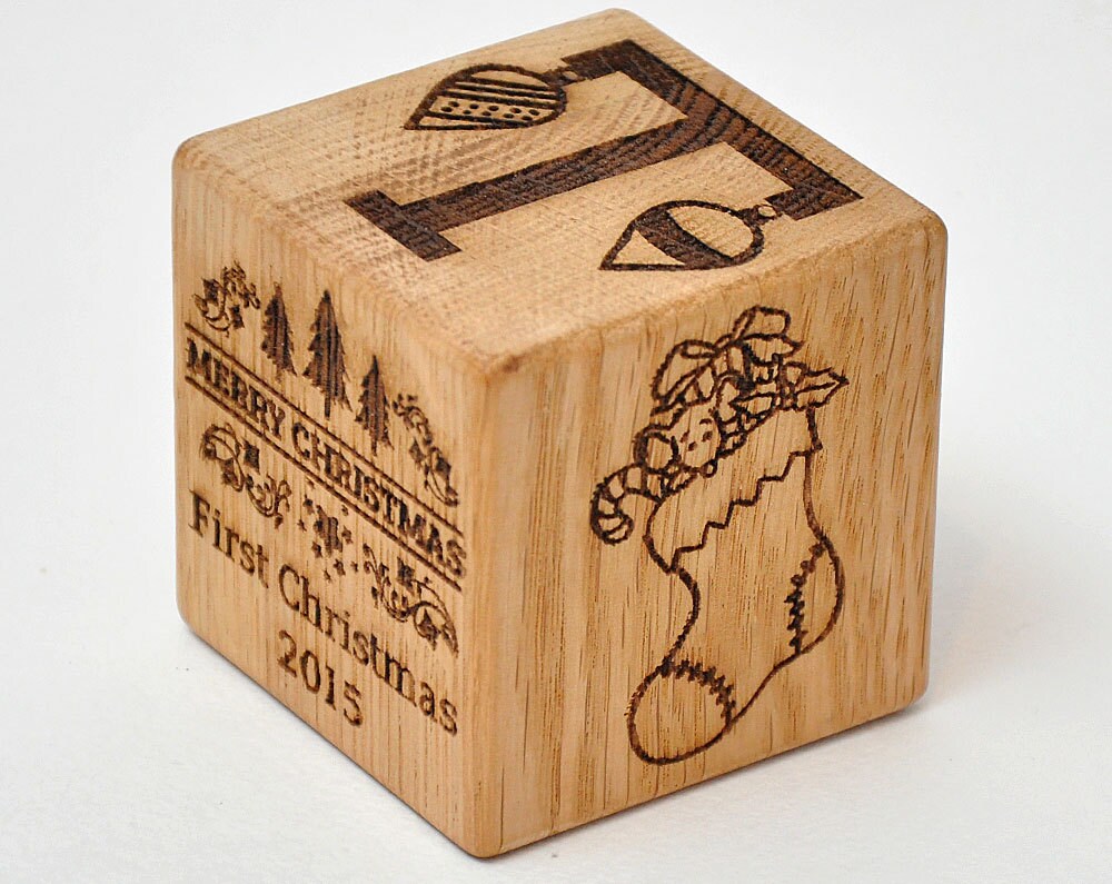 Wooden Block Personalized Baby Christmas Gift First Chiristmas | Etsy