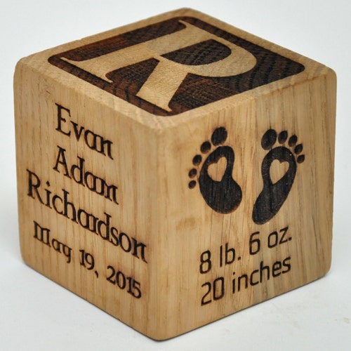 Personalized Wooden Baby Blocks Personalized Baby Block. | Etsy