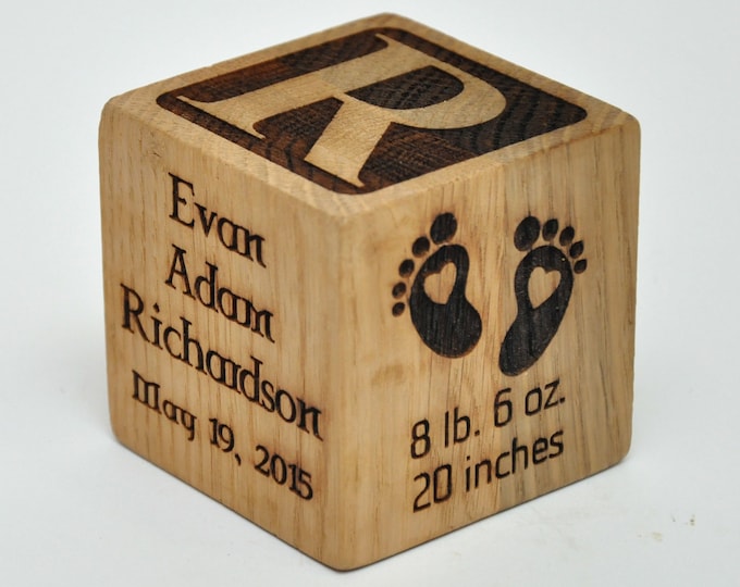 Personalized Baby Block Gift Twins Newborn Adoption Custom New Baby ...