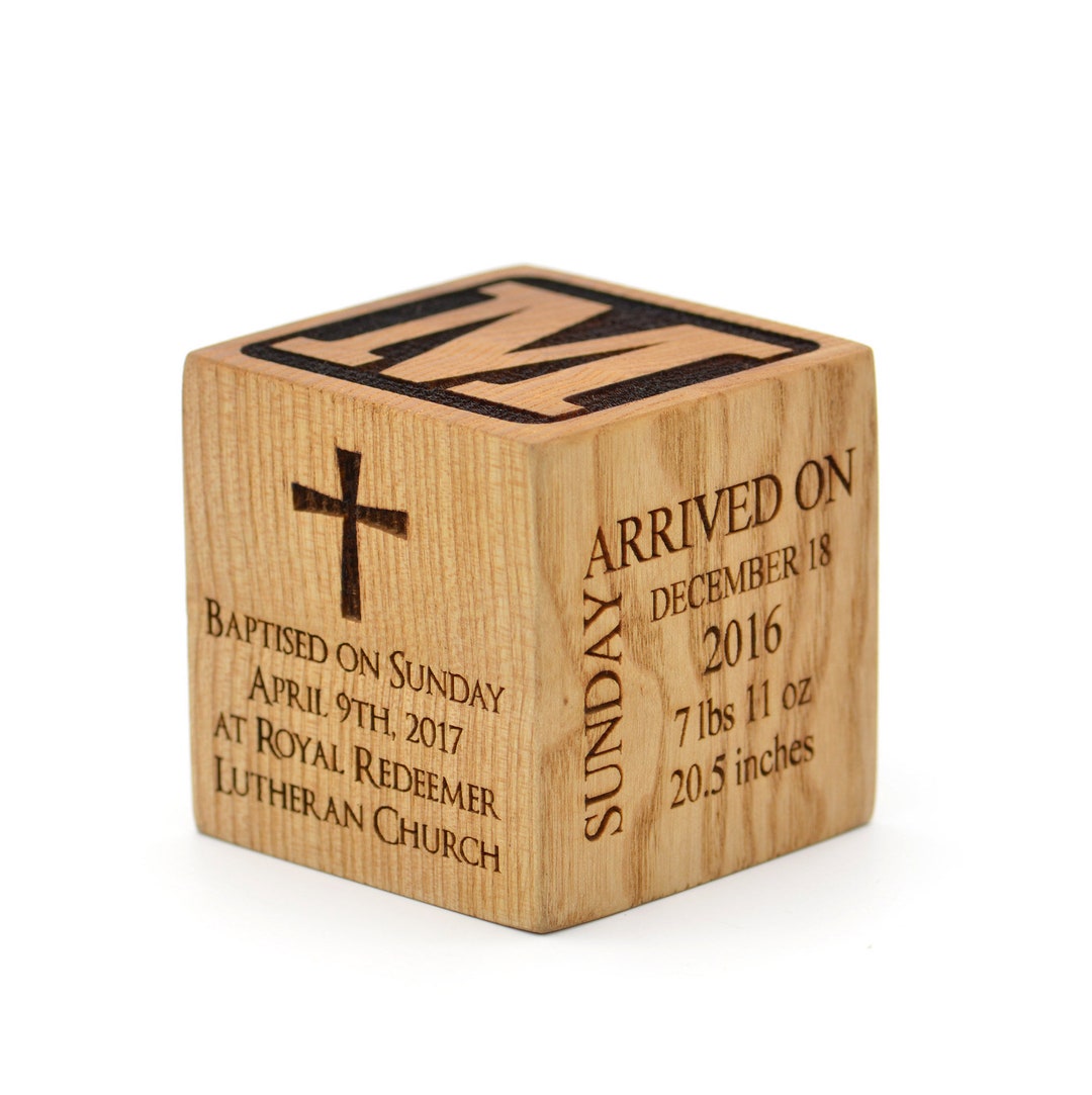 Personalized Baptism Gift Personalized Wooden Block Baby Shower ...
