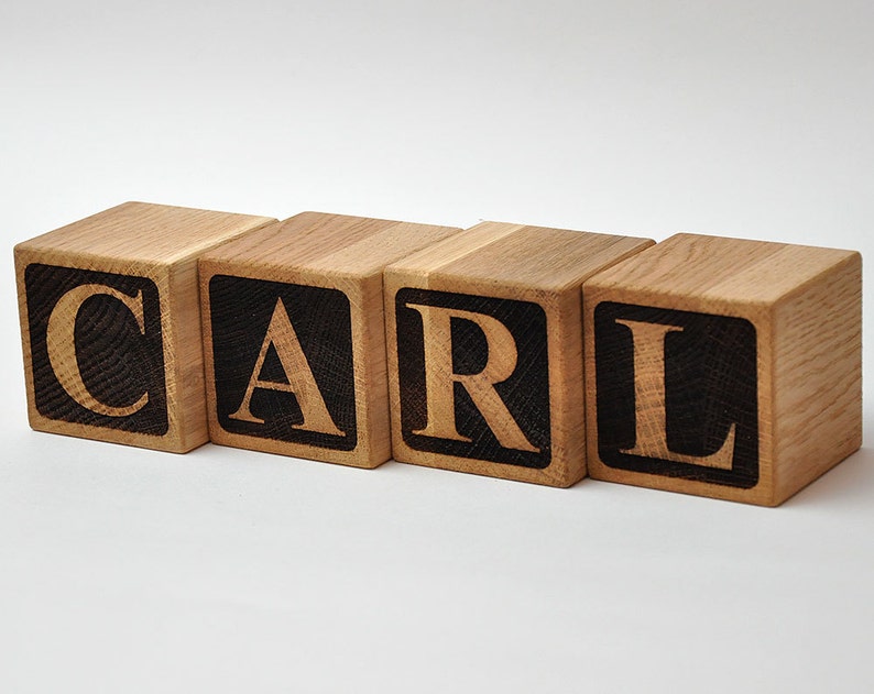 2.5 Personalized Wooden Name Blocks Natural - Etsy