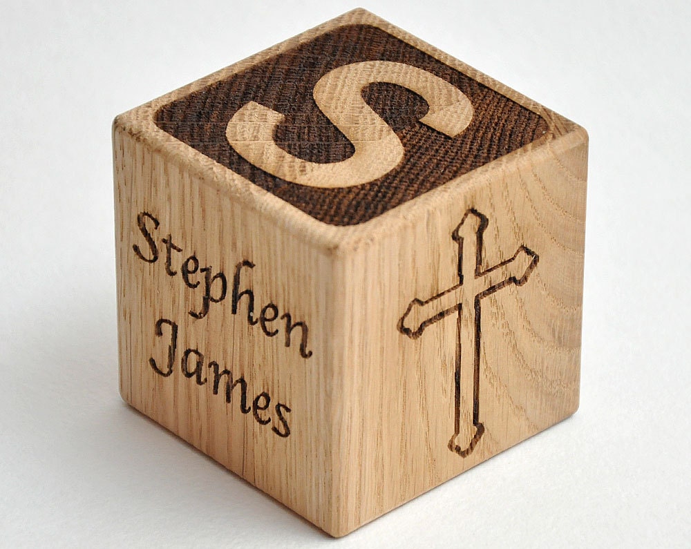 Baby's Baptism Personalized Wooden Block Dedication Gift | Etsy