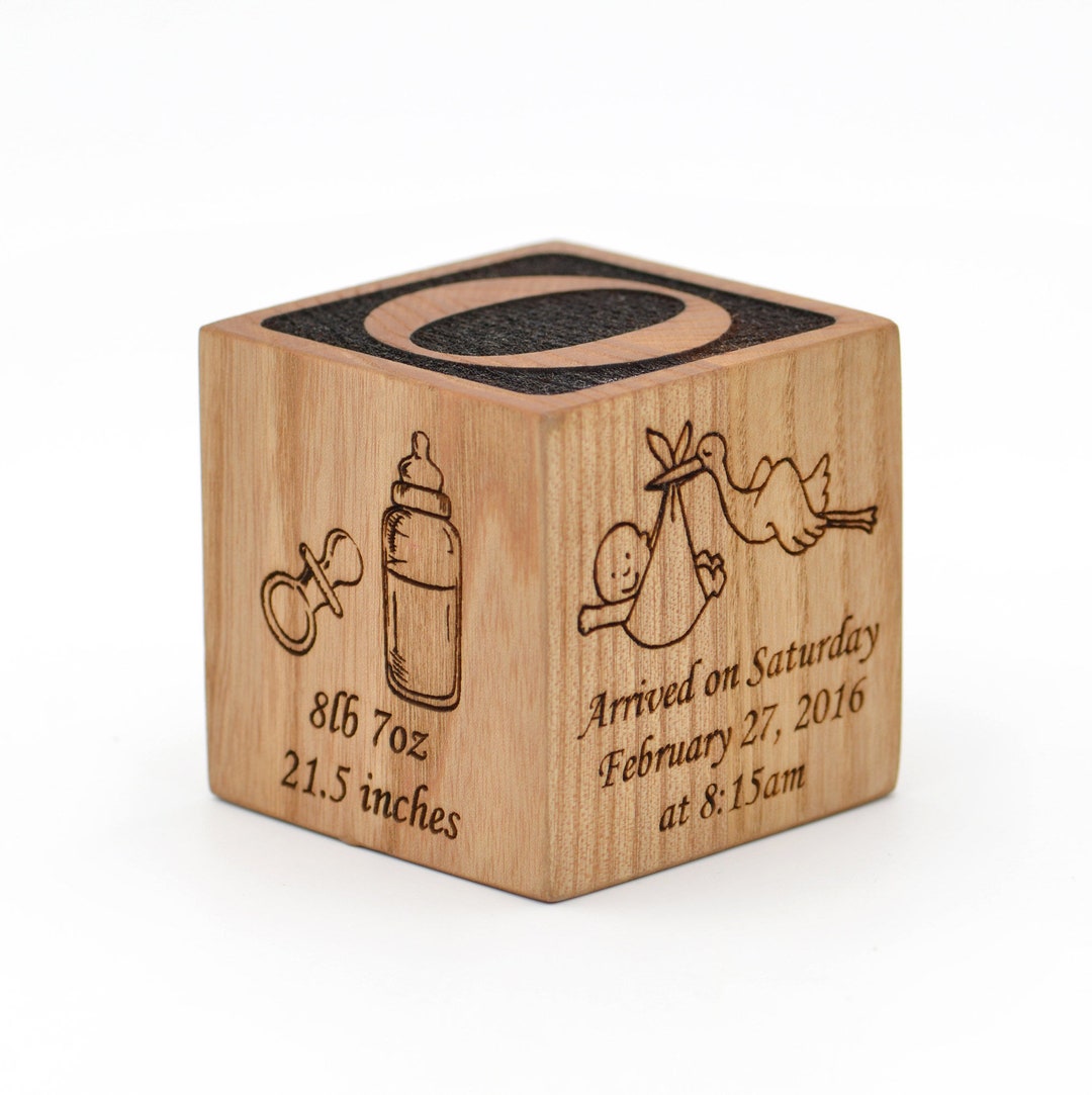 Personalized Baby Block Unique Gift for a Baby Boy or a Girl Baby ...