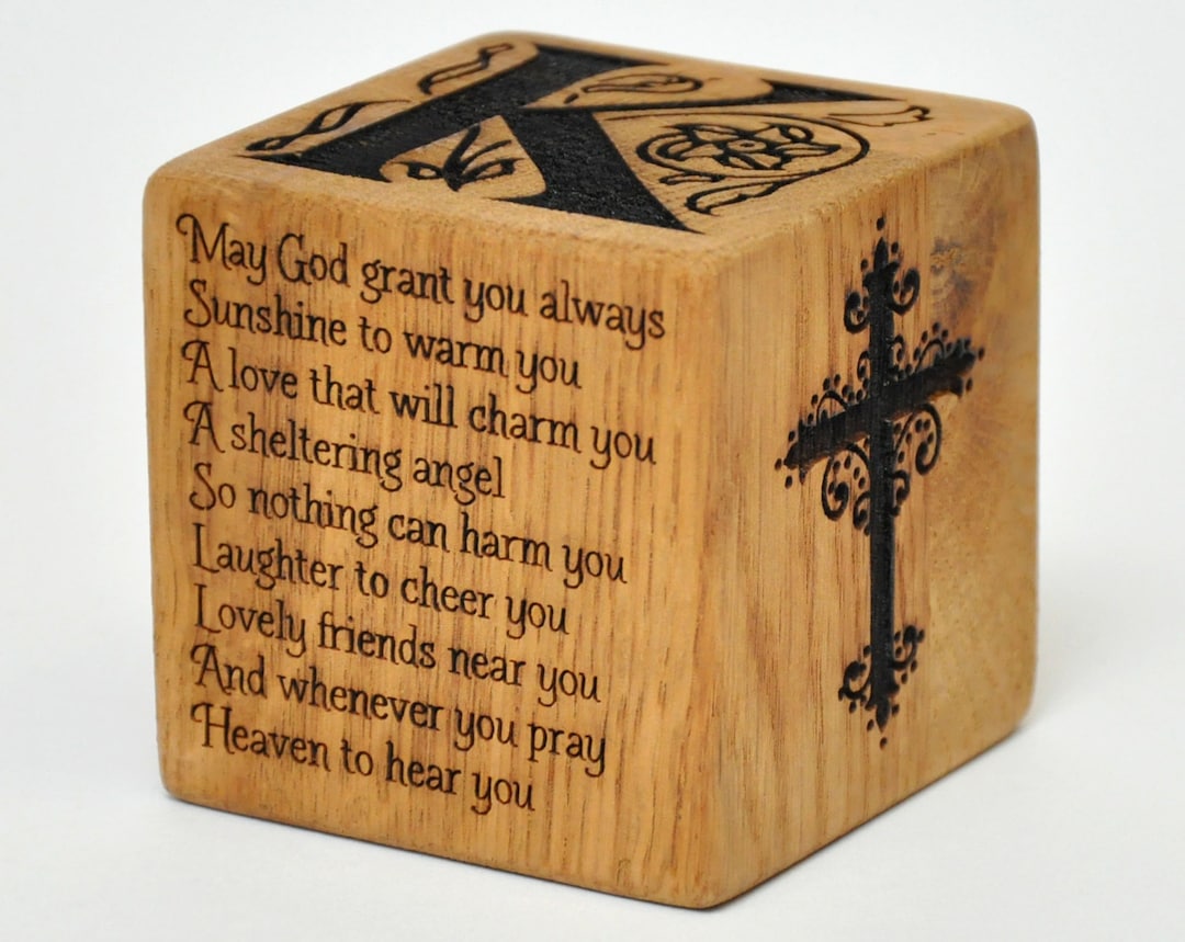 Rustic Personalized Baptism Baby Baptism Block Godparents Nusery ...