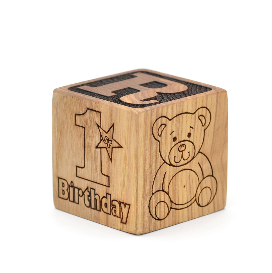 Personalized Baby Block First Birthday Gift Baby Wood Block Baby Cube ...