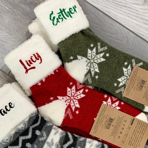 Personalized Cozy Holiday Socks Holiday Socks Custom Socks | Etsy