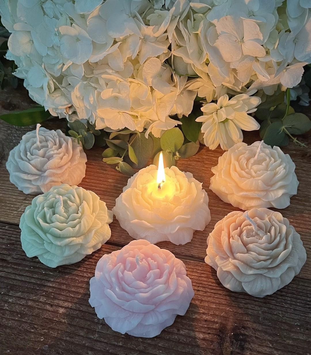 Peony Placeholder Candle, Personalized, Elegant Flower, Soy Wax Wedding ...