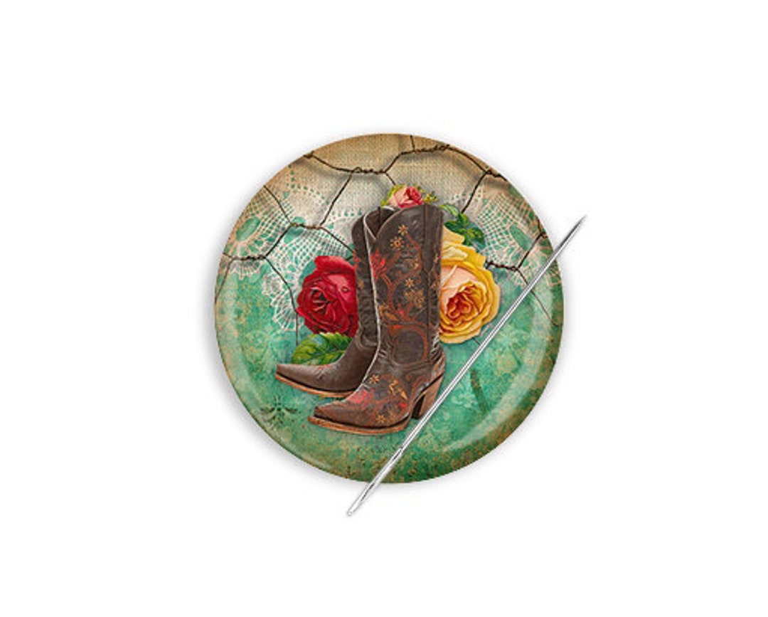 Cowboy Needle Minder, Western Needle Minder, Boots Needle Nanny Cross ...