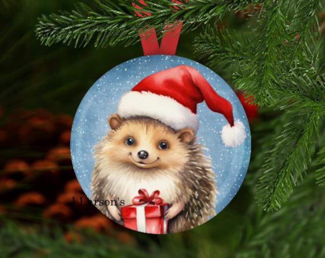 Hedgehog Ornament, Hedgehog Christmas Ornament, Hedgehog Gift ...