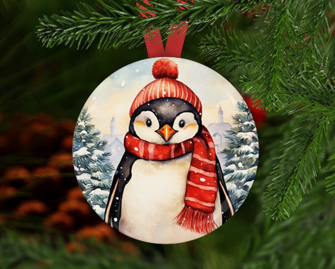Penguin Ornament, Penguin Christmas Ornament, Penguin Gift, Bird ...