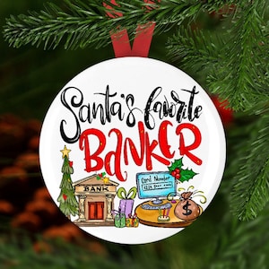 Banker Christmas Ornament, Banker Gift, Gift for Banker, Banker Secret ...