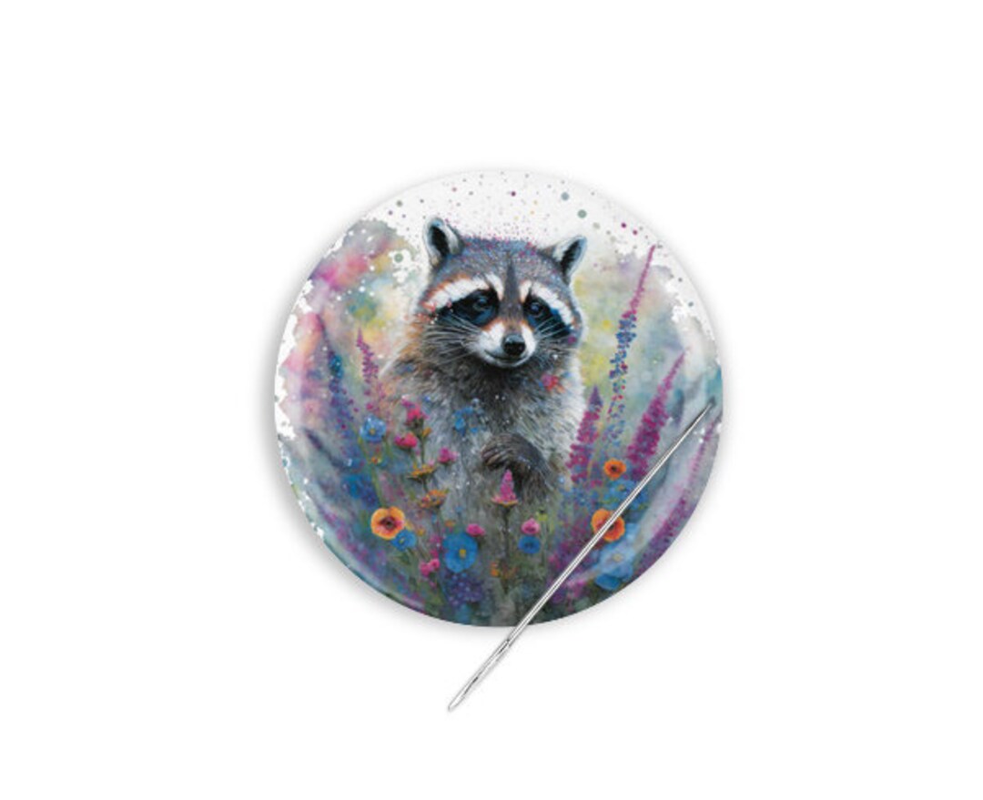 Needle Minder, Needle Keeper, Raccoon Needle Minder, Cross Stitch ...