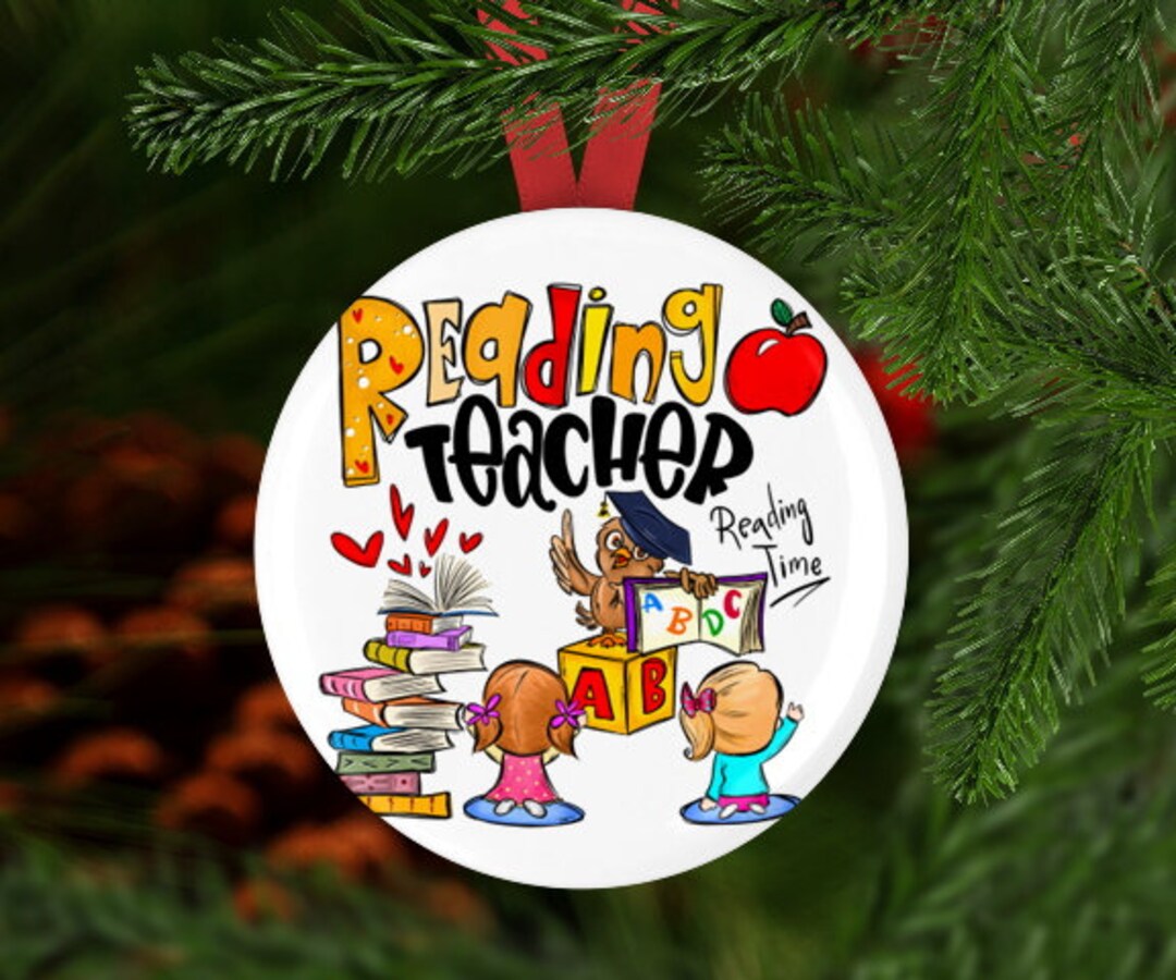 Reading Teacher Ornament, Reading Teacher Gift, Teacher Gift, Teacher ...