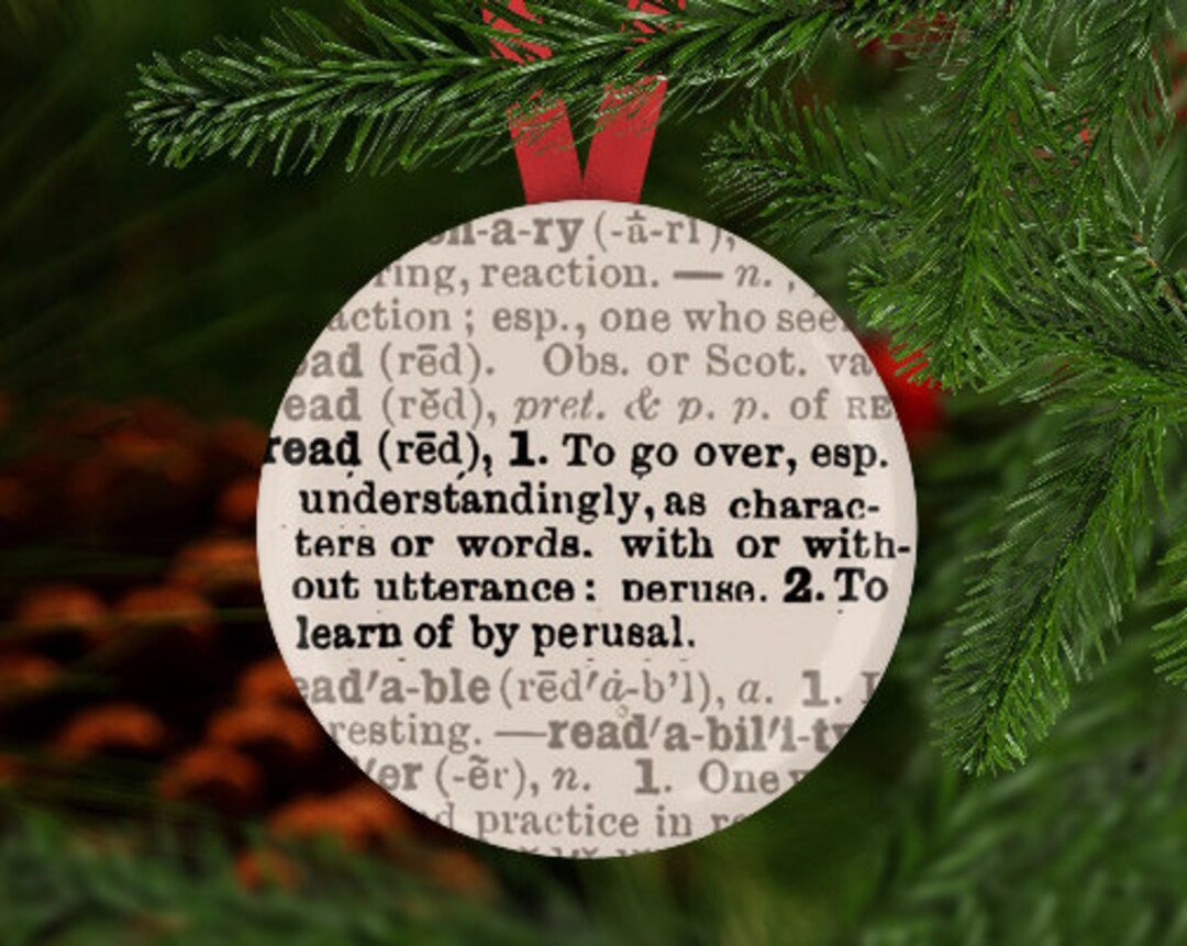 Christmas Ornament, Reading Christmas Ornament, Bookish Gift, Literary ...