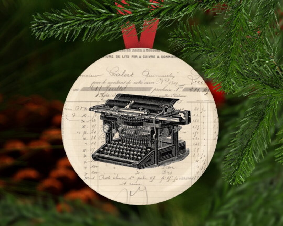 Typewriter Ornament, Typewriter Christmas Ornament, Writer Christmas ...