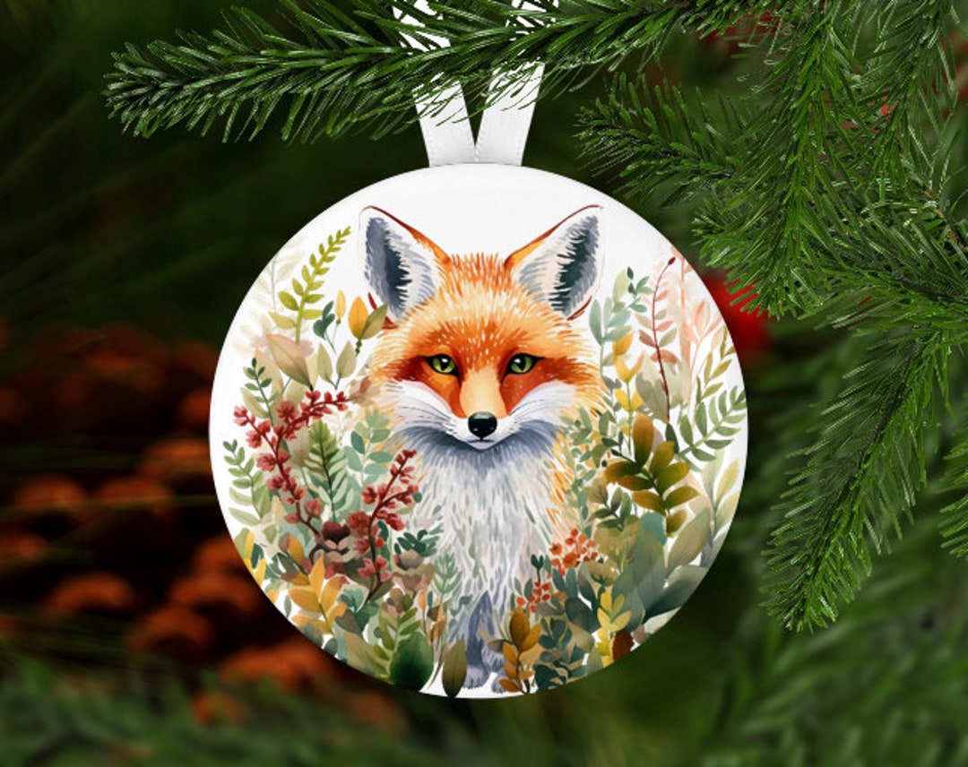 Fox Christmas Ornament, Fox Ornament, Fox Gift, Fox Christmas Gift - Etsy