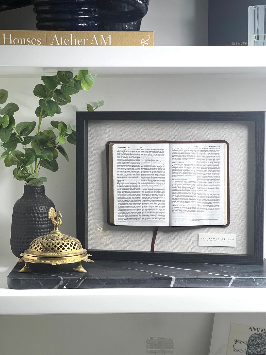 Spiritual Gift/custom Framed Bible Open to Fave Verse W/placard ...
