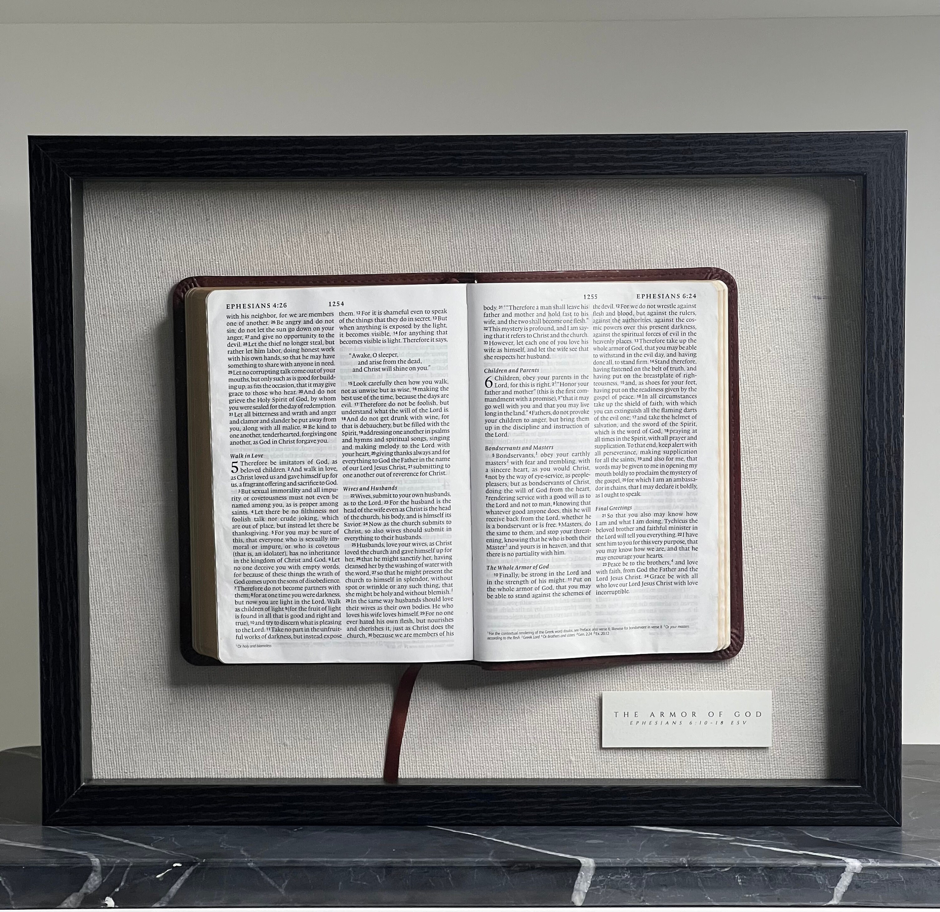 Spiritual Gift/custom Framed Bible Open to Fave Verse W/placard ...
