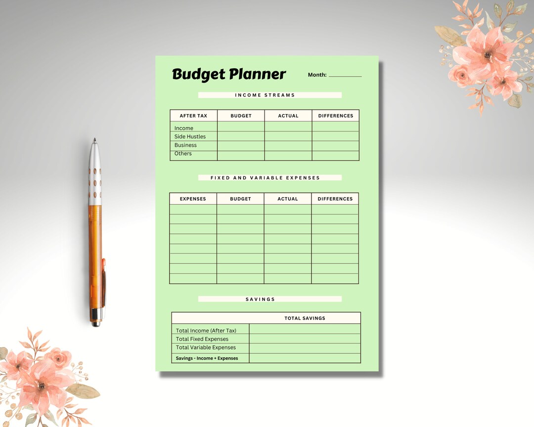 Printable Financial Planner, Expense Tracker, Money Management, Budget ...