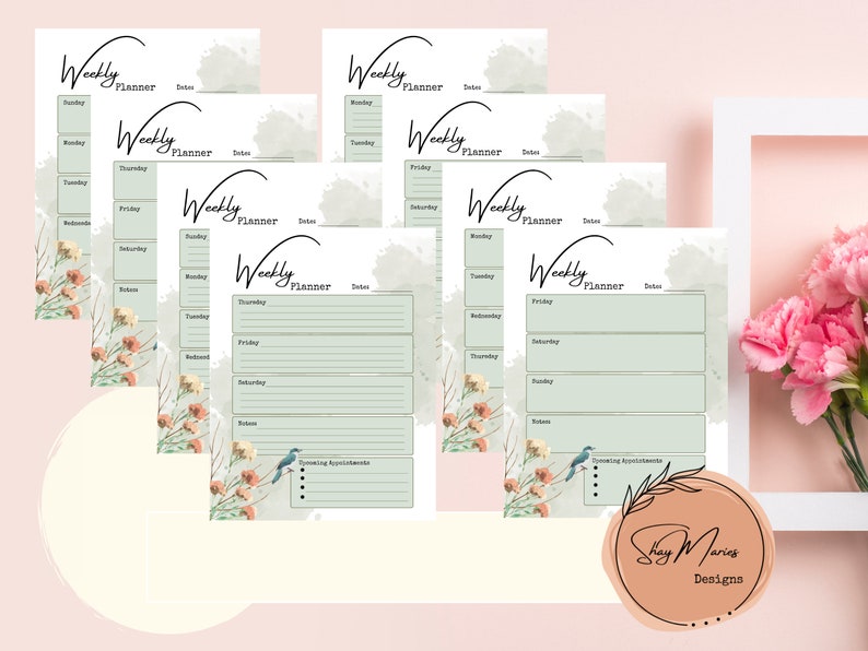 Printable Planner Watercolor Bird Bundle - Instant Digital Download ...