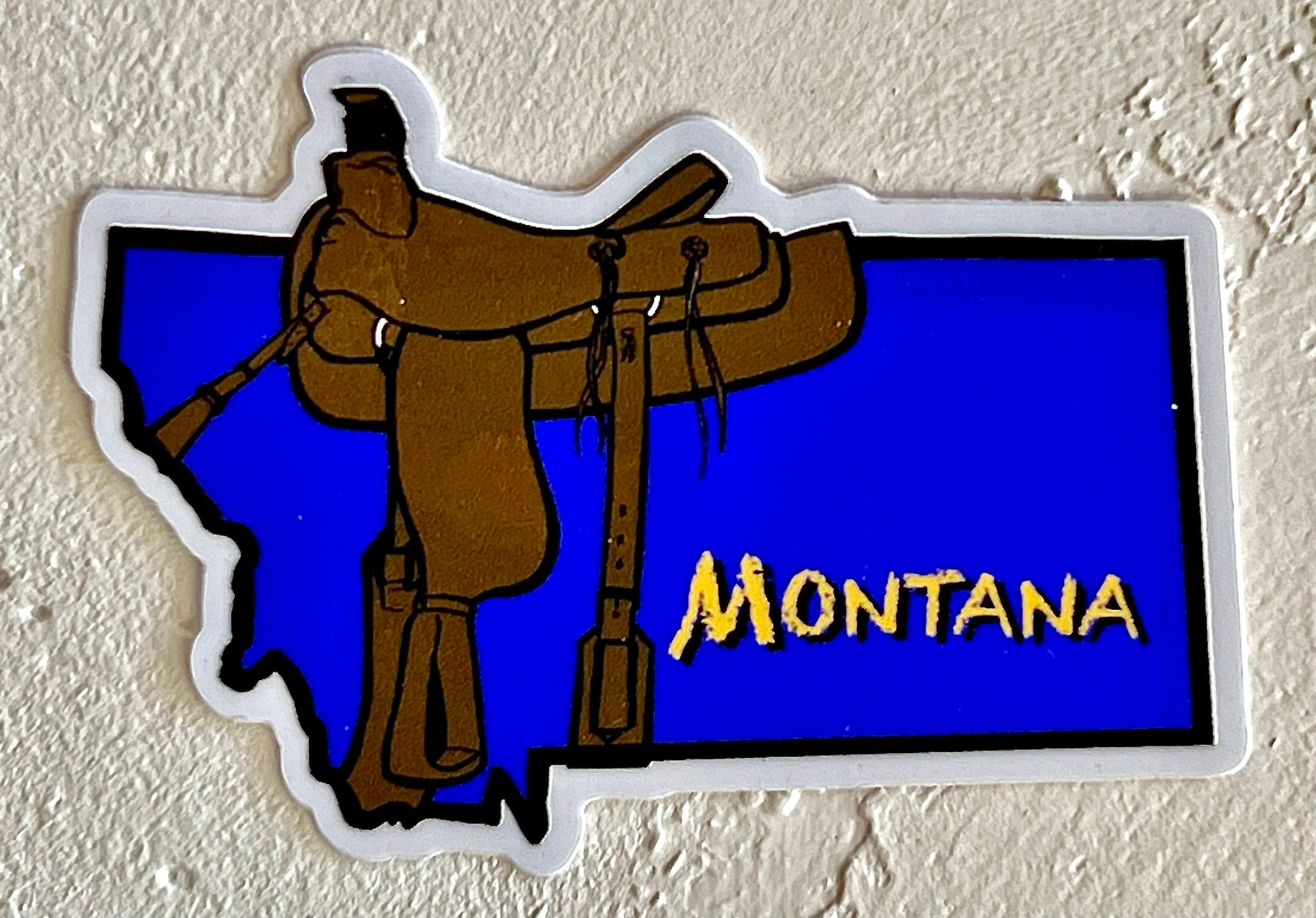 Montana Sticker Saddle Gift Vinyl Decal Water Bottle Souvenir Truck ...